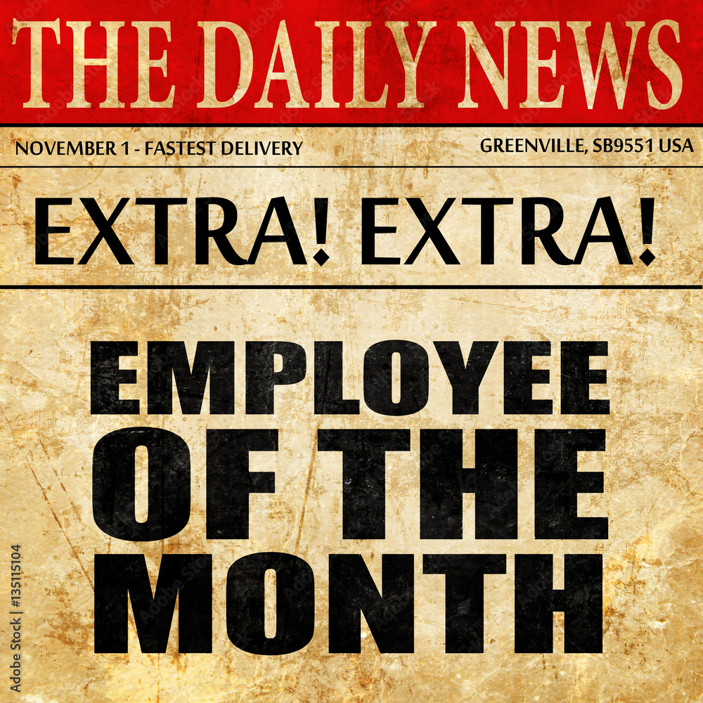 employee of the month, newspaper article text Stock Illustration ...