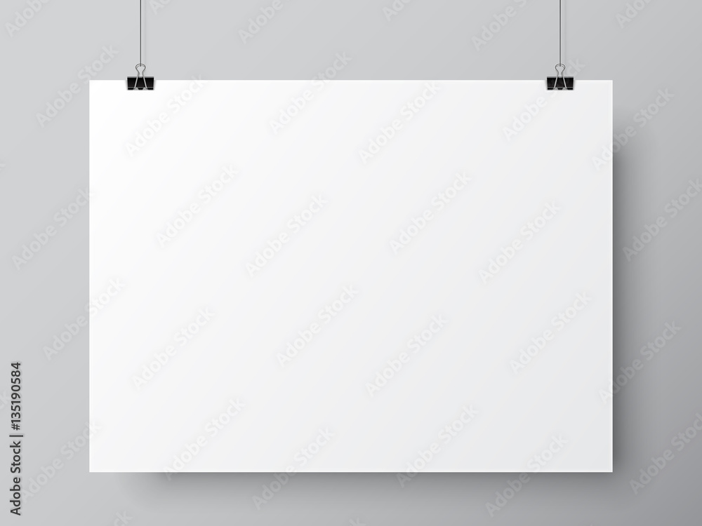 Blank White Poster Template Stock Vector | Adobe Stock