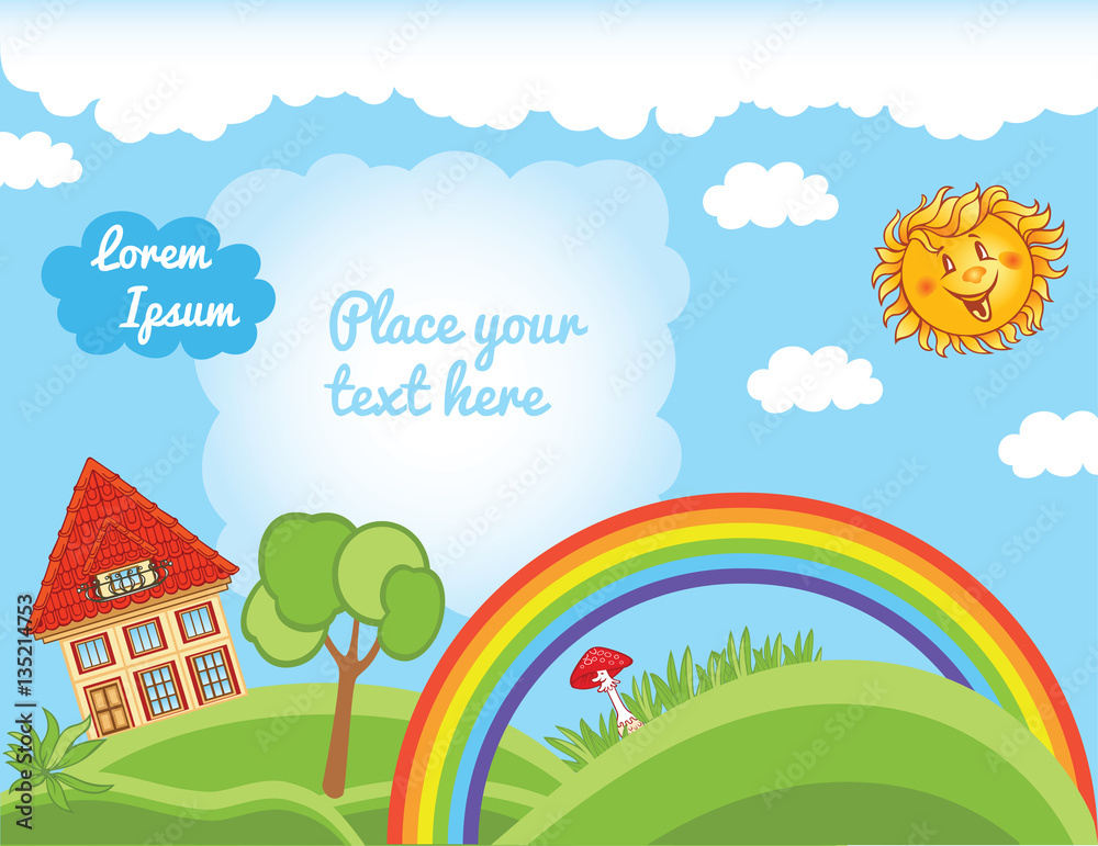 Sky background for kid template Stock Vector | Adobe Stock