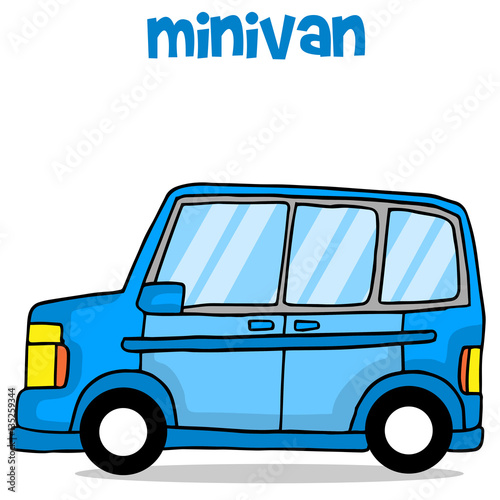 Vector art of minivan cartoon Stock Vector | Adobe Stock
