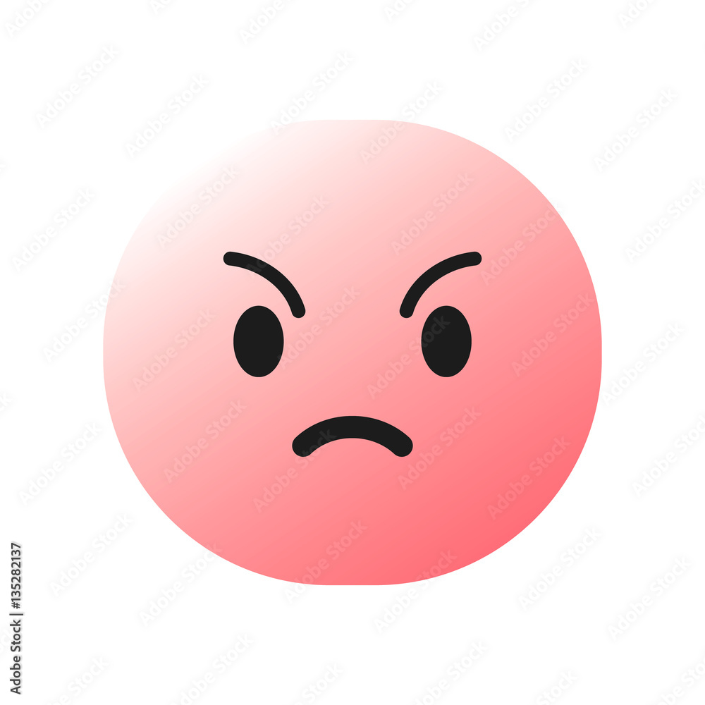 Pink Annoyed Smiley Face Stock Vector | Adobe Stock