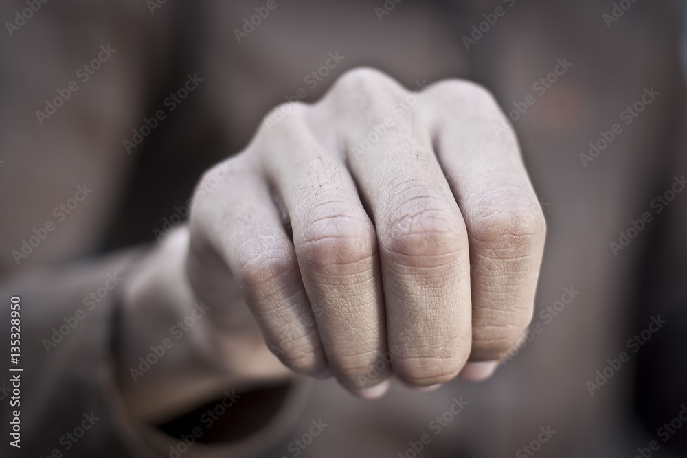 One handed American sign language for dumb & Deaf persons. Stock Photo ...