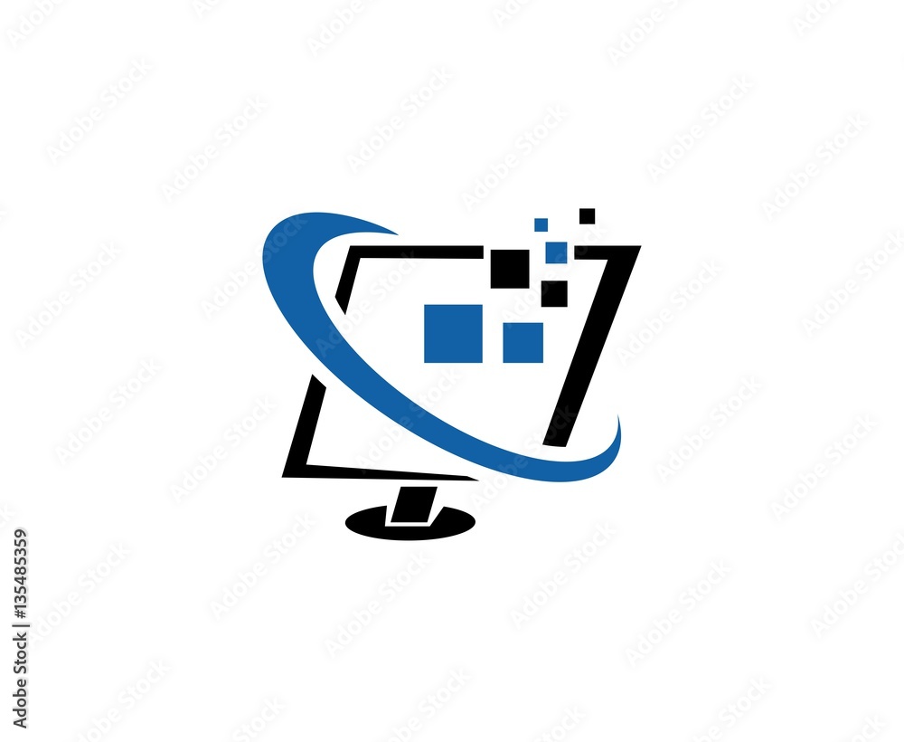 Computer logo Stock Vector | Adobe Stock