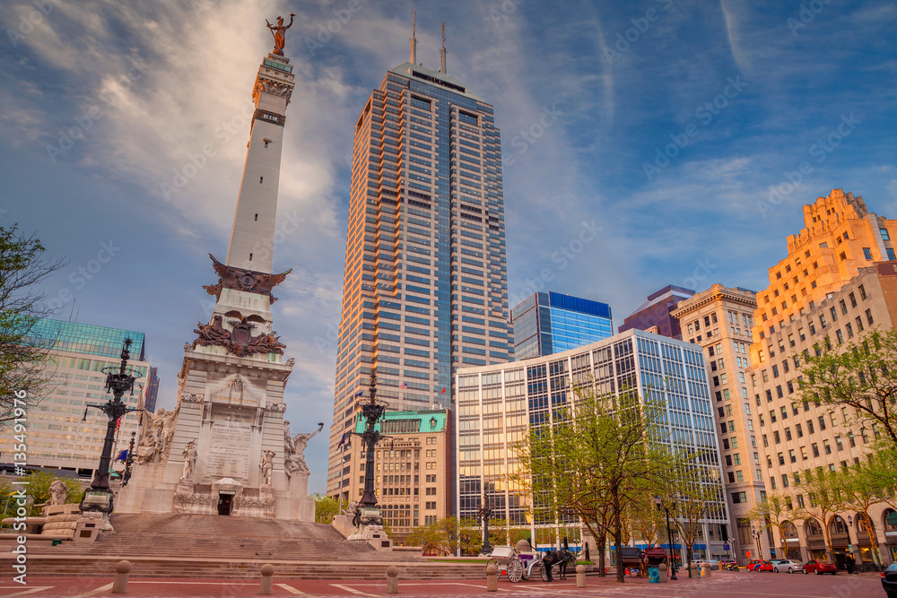 Indianapolis. Cityscape image of downtown Indianapolis, Indiana during ...