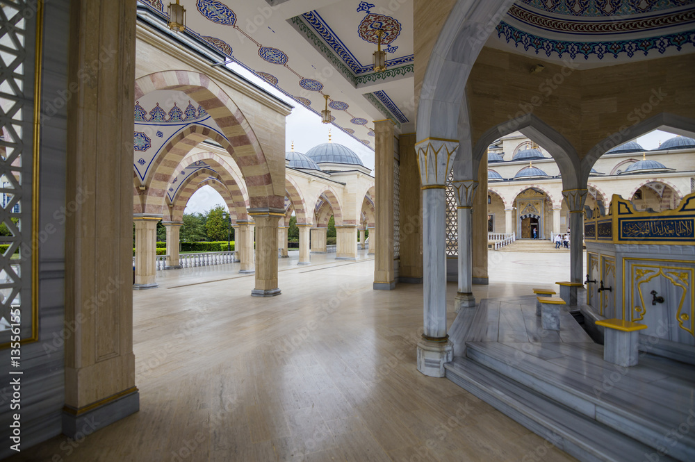 Mosque "Heart of Chechnya" (Akhmad Kadyrov Mosque) interior view in ...