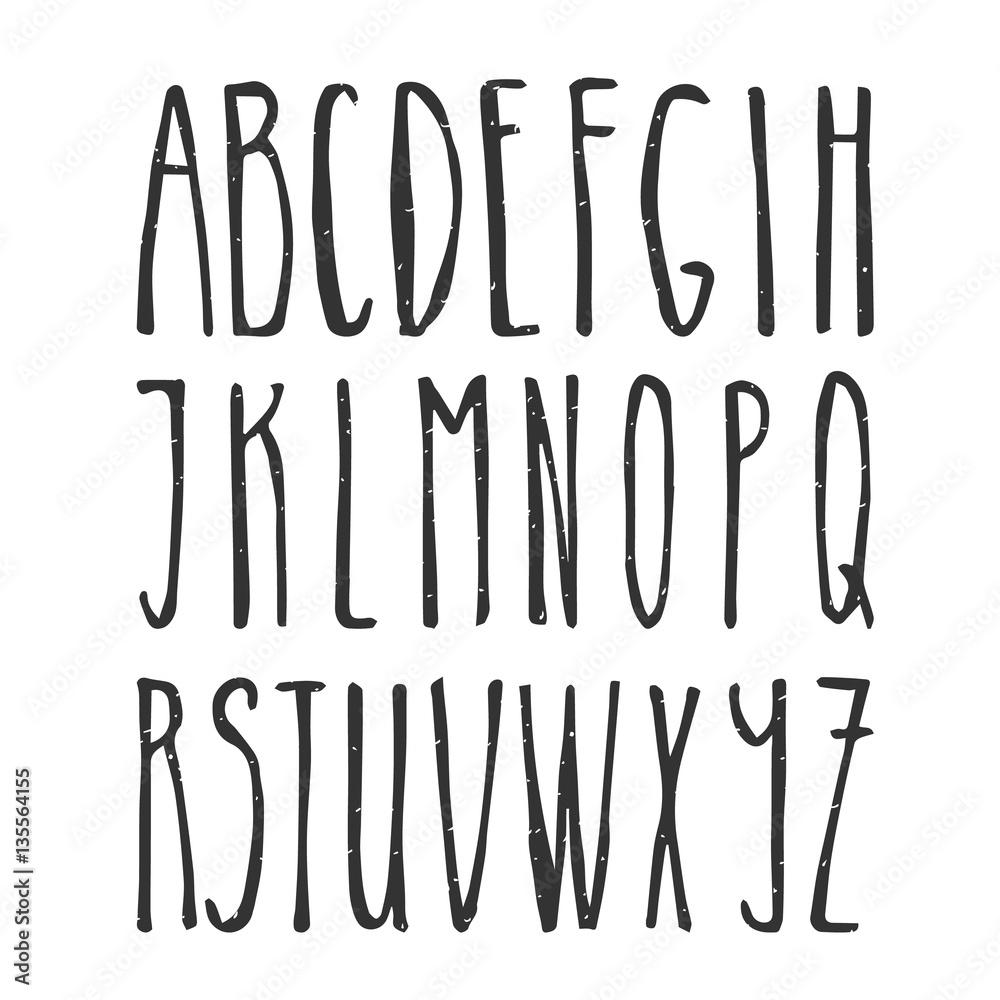 Handwriting Fonts Alphabet Hand Drawn Alphabet Letters.Marker
