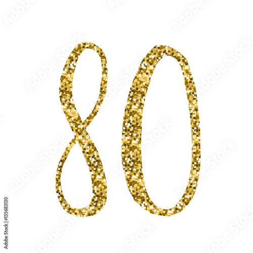 GOLD GLITTER ICON – 80 YEARS Stock Vector | Adobe Stock