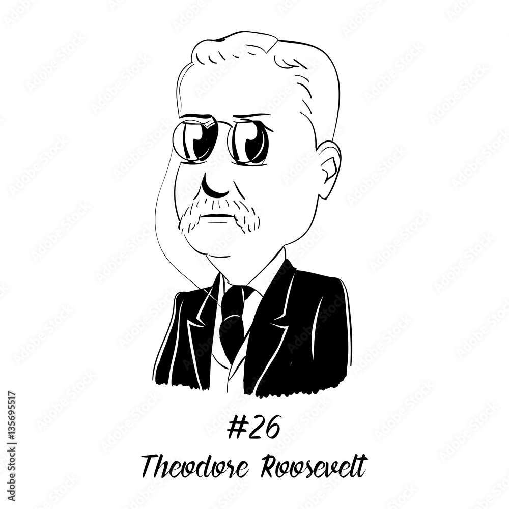 Cartoon Caricature Character Historical Portrait US Presidents Comic ...