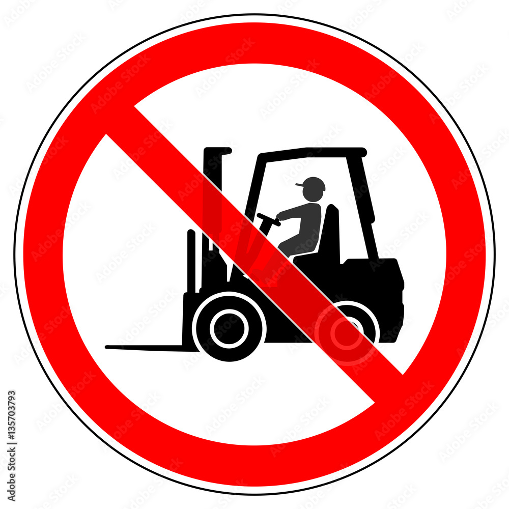 srr101 SignRoundRed - german - Verbotszeichen: Gabelstaplerfahrer ...