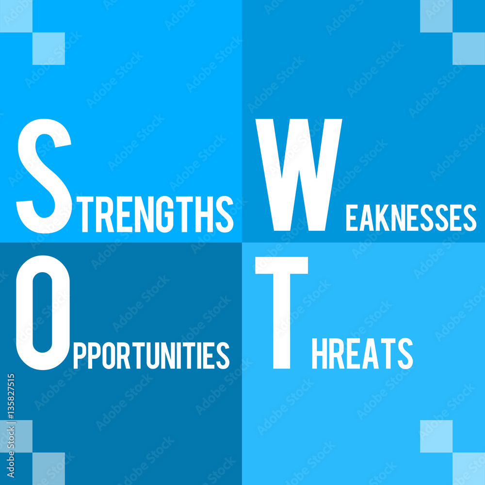 SWOT Blue Four Blocks Stock Illustration | Adobe Stock