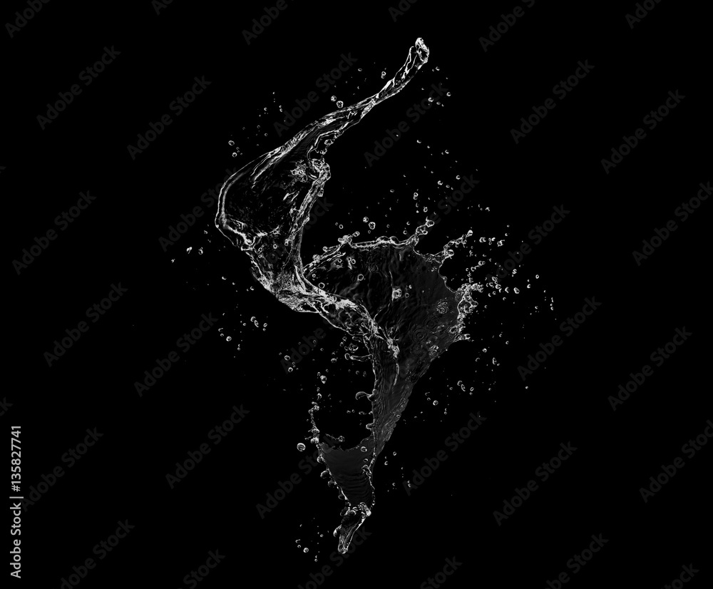 water splash on Black Background Stock Photo | Adobe Stock