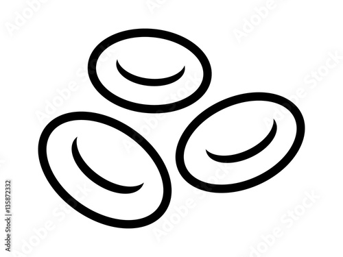 Red blood cell / erythrocytes line art vector icon for apps and ...