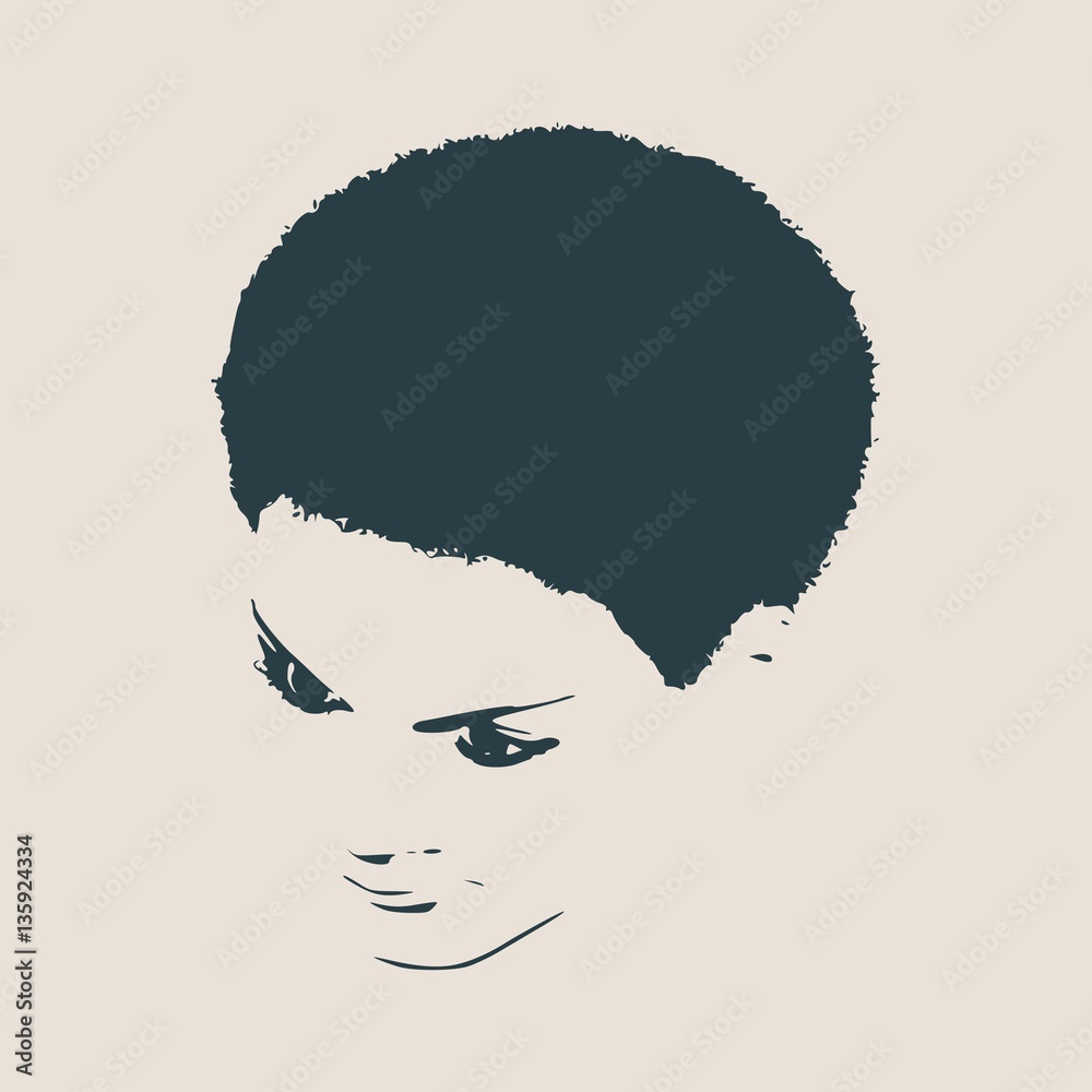 Face profile view. Elegant silhouette of a female head. Vector ...