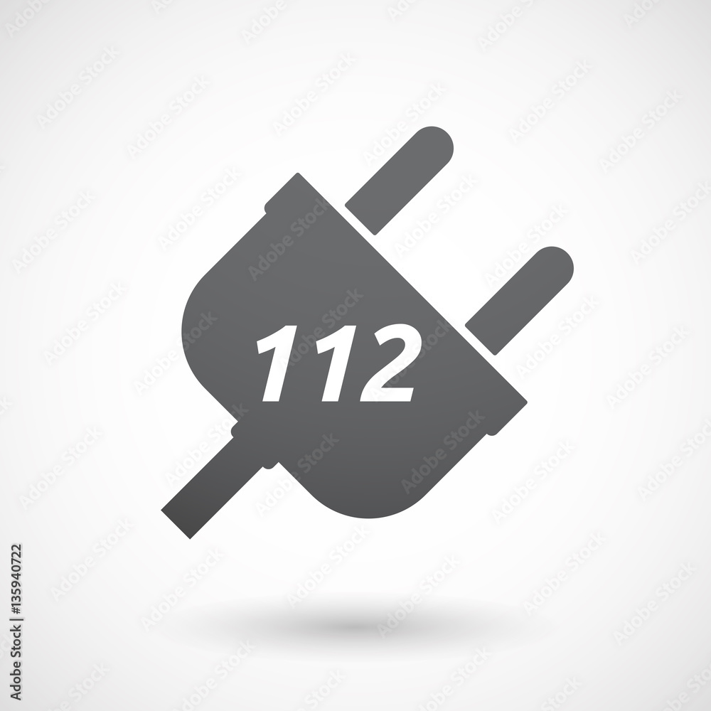 Isolated plug with the text 112 Stock Vector | Adobe Stock