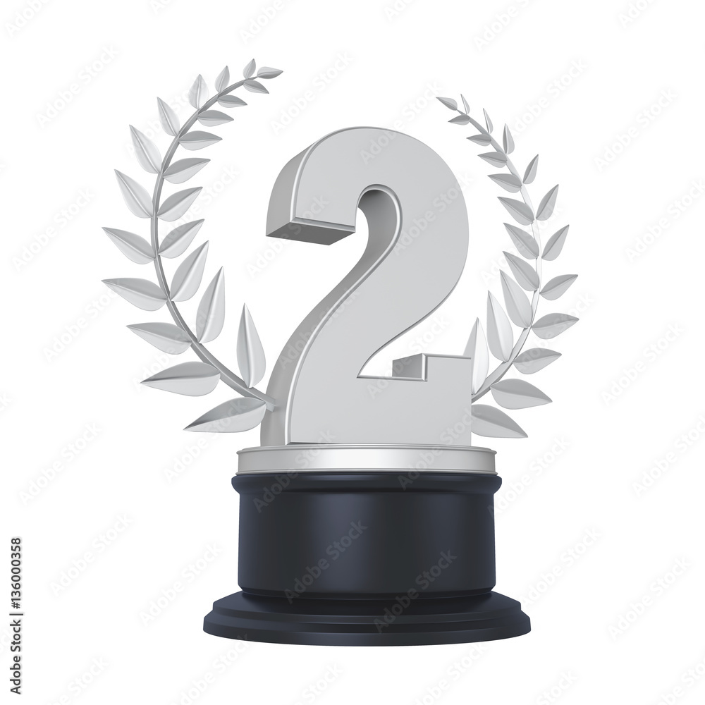 Silver Second Place Trophy Stock Illustration | Adobe Stock
