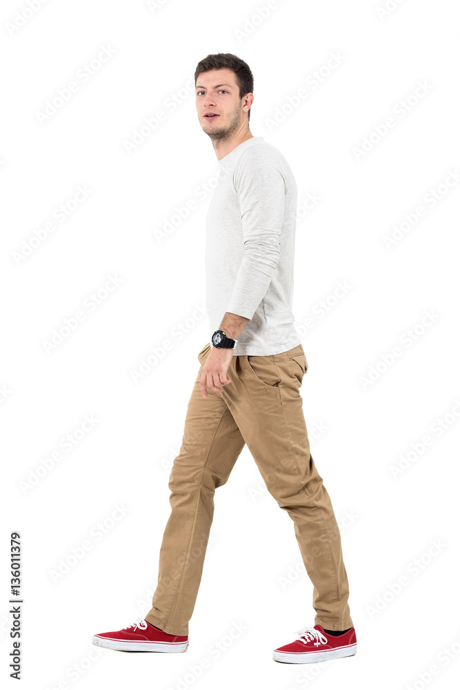 man walking side pose