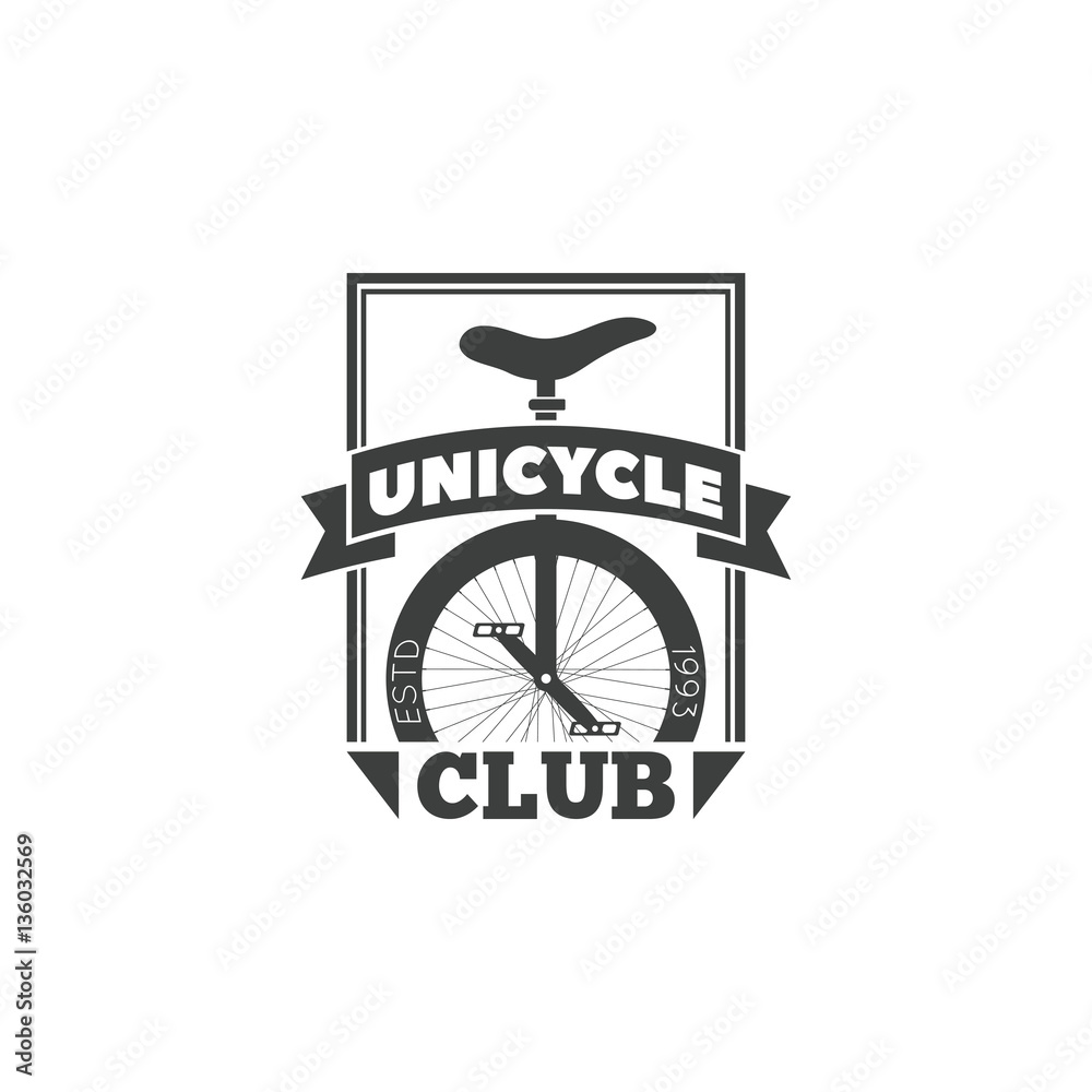 Vector illustration of the logo "Unicycle club". Stock Vector | Adobe Stock