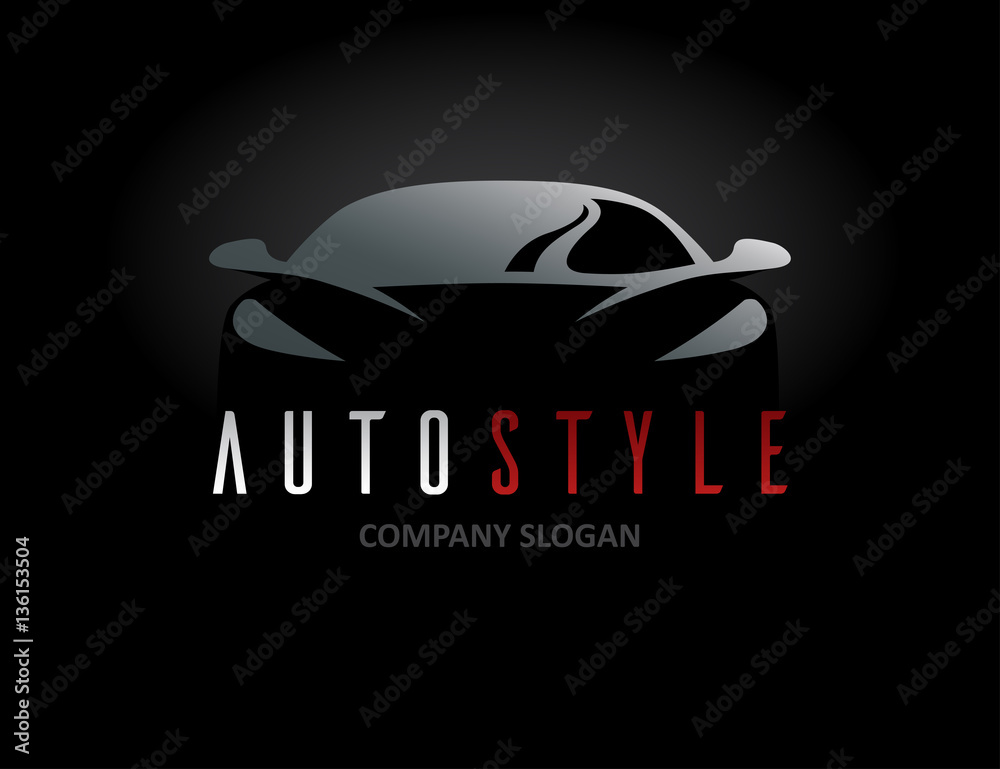 Auto style car logo design with abstract concept sports vehicle icon ...