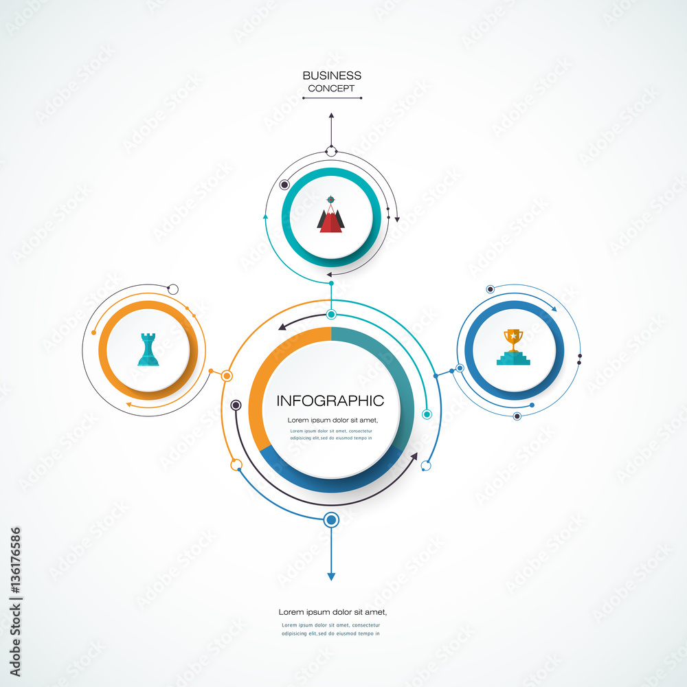 Stock-Vektorgrafik „Vector Infographic 3D circle label design template ...