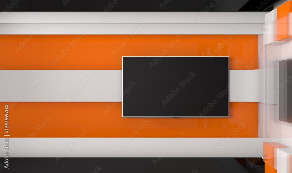 Tv Studio. Backdrop for TV shows .TV on wall. News studio. The perfect ...