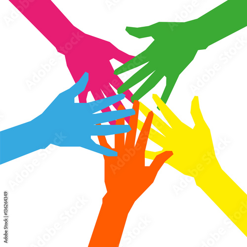 Hands teamwork Stock Vector | Adobe Stock