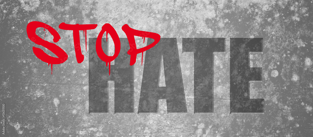 Stock-Illustration „stop hate concrete banner“ | Adobe Stock
