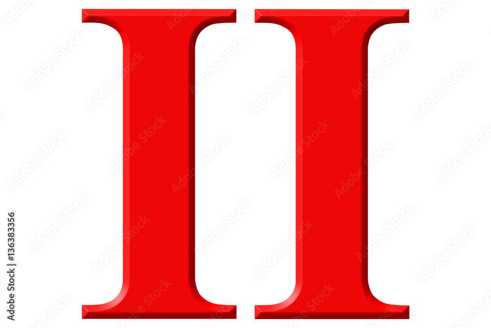 Roman numeral II, duo, 2, two, isolated on white background, 3d Stock ...