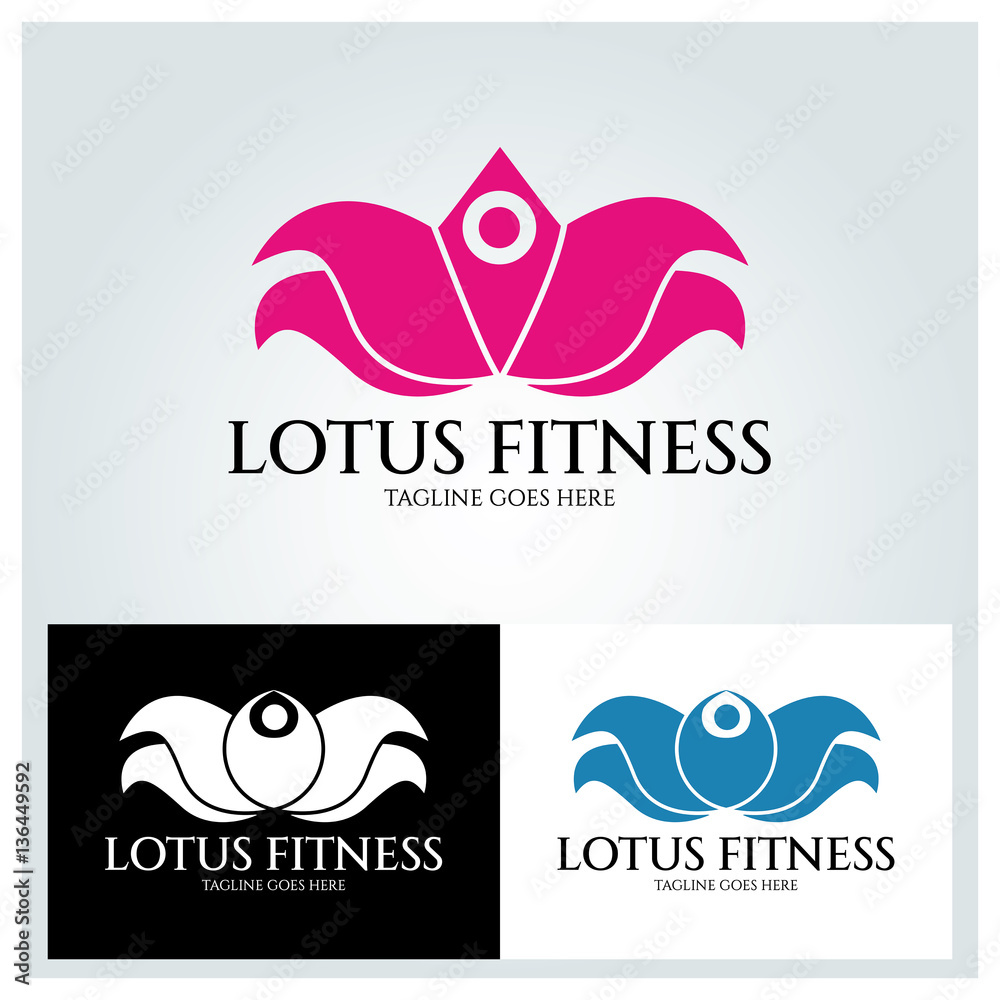 Lotus fitness logo design template. Vector illustration Stock Vector ...