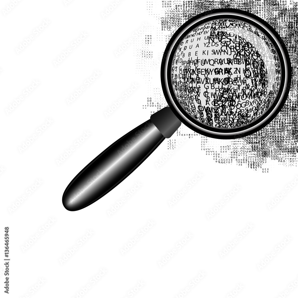 Vector Letters under Magnifying Glass Stock Vector | Adobe Stock
