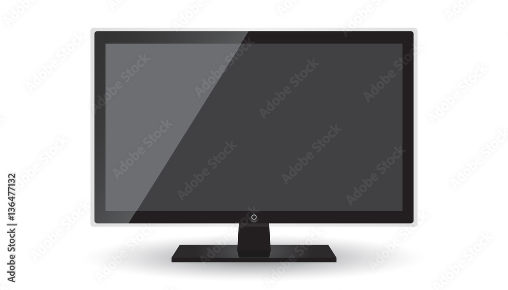 Tv Icon vector illustration in flat style isolated on white background ...