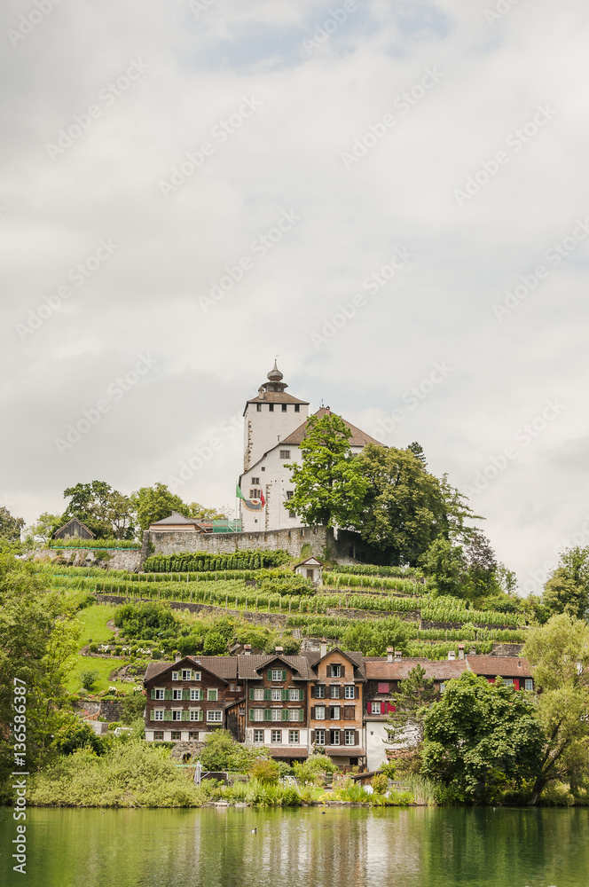 Buchs, Werdenberg, Altstadt, Stadt, See, Seeufer, Schloss, Weinberg ...