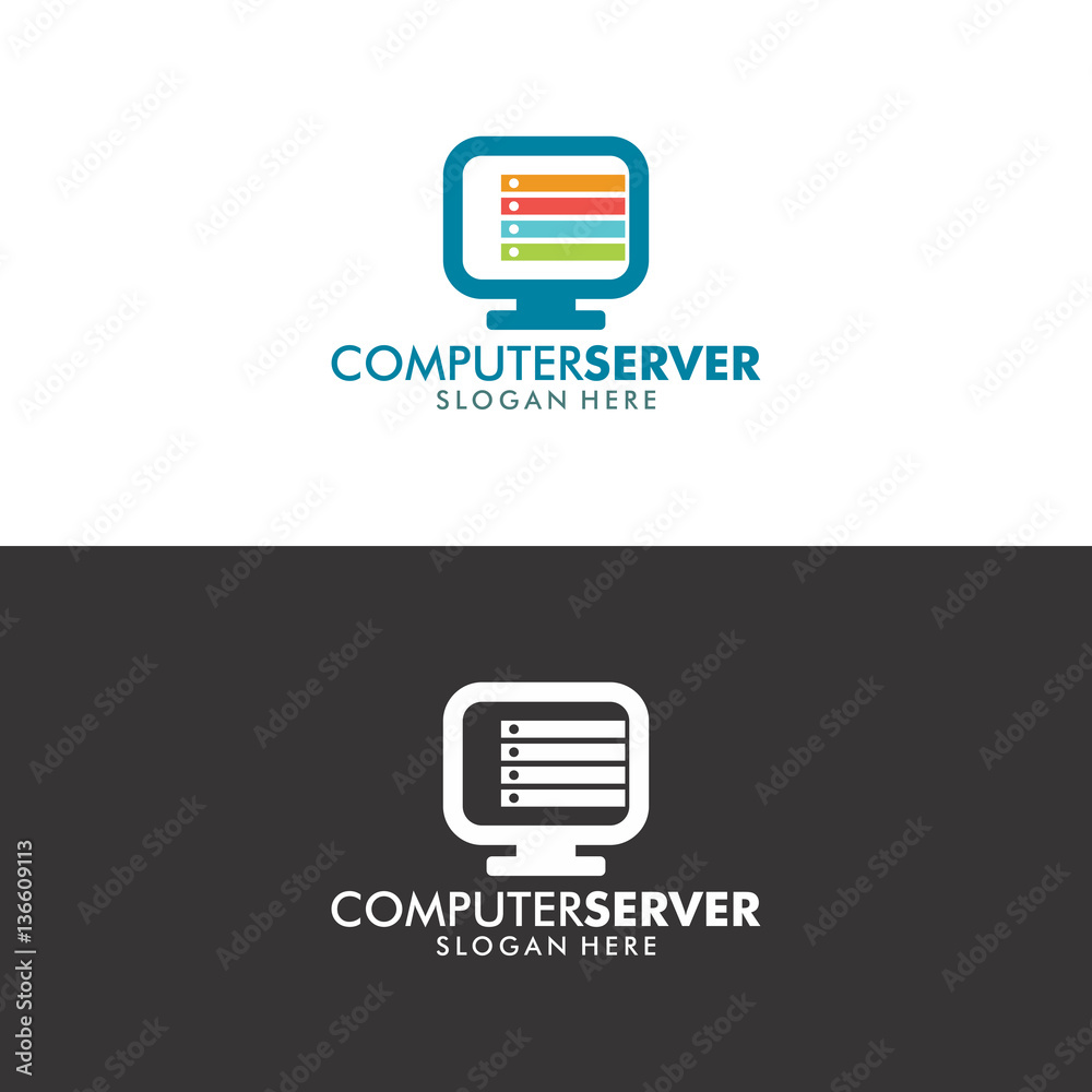 computer server logo in vector Stock Vector | Adobe Stock