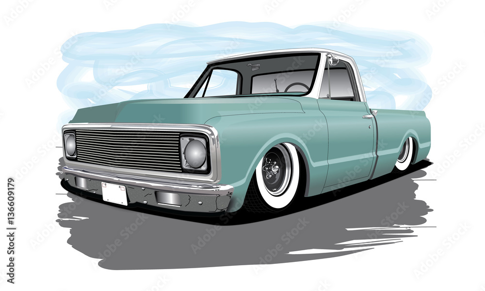 lowered truck Stock Illustration | Adobe Stock