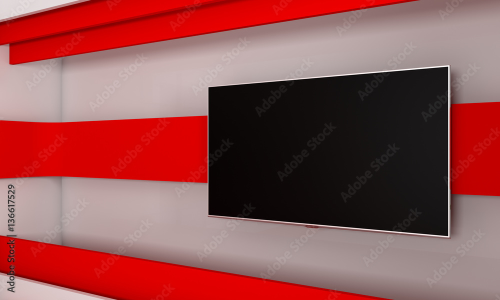 Tv Studio. Backdrop for TV shows .TV on wall. News studio. The perfect ...