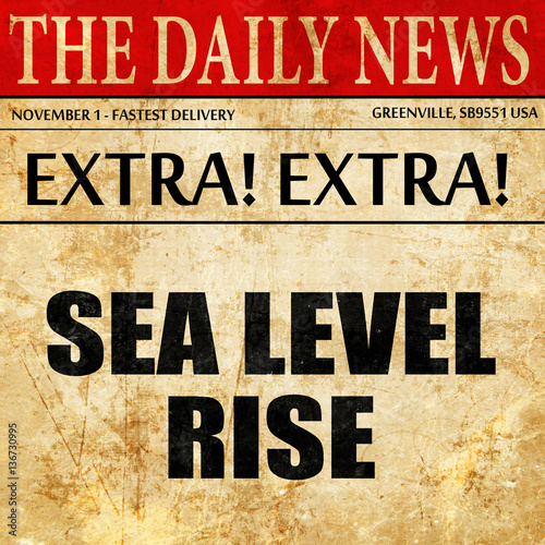 sea level rise, article text in newspaper illustrazione Stock | Adobe Stock