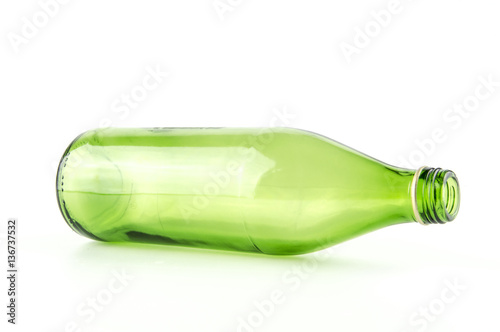 Glass green bottle lying sideways isolated on white background - Buy ... Glass green bottle lying sideways isolated on white background - Buy ...