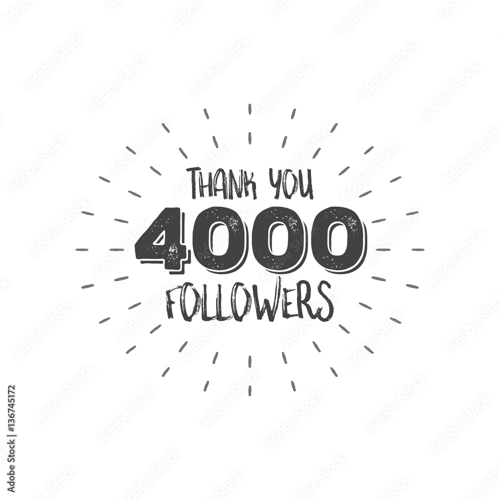 Thank you letters for follower vector illustration Stock Vector | Adobe ...