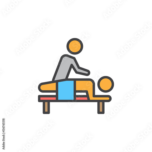 Massage Line Icon Filled Outline Vector Sign Linear Colorful Pictogram Isolated On White Spa