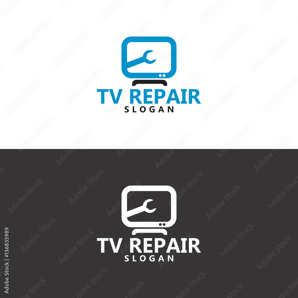 television repair logo in vector Stock Vector | Adobe Stock