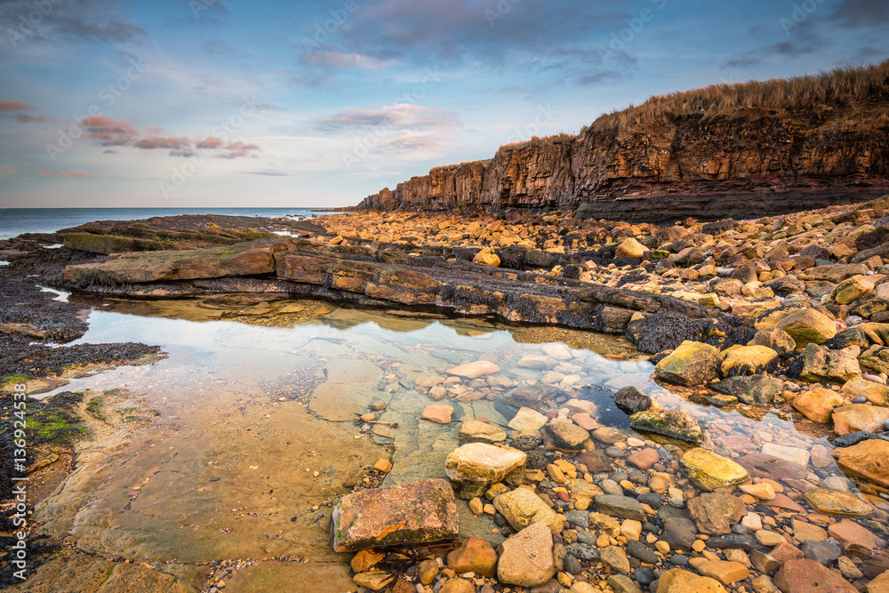 Rock Pool below Ebb's Nook, also known as Beadnell Point, is a headland ...