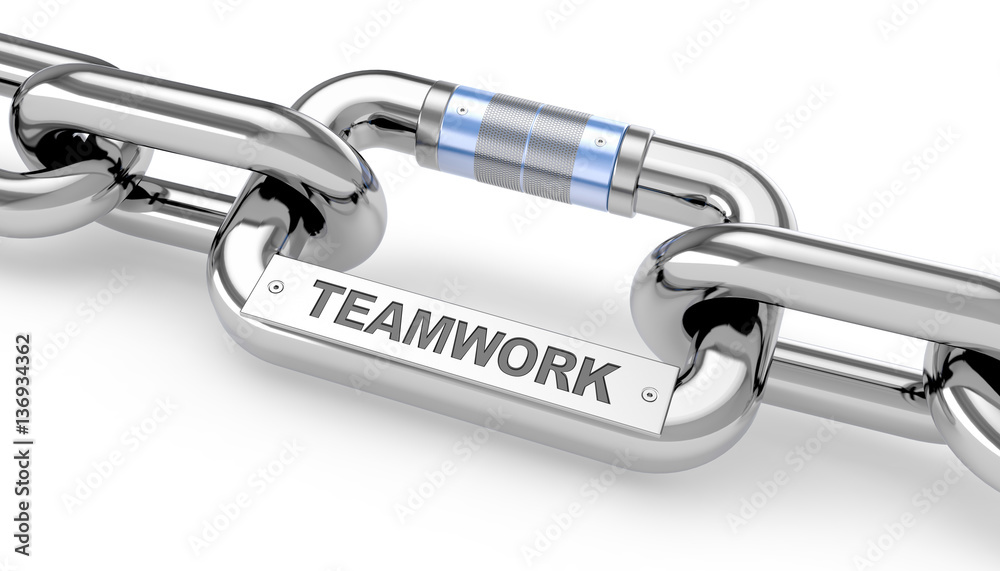 Teamwork / Chain / Metal / 3d Stock Illustration | Adobe Stock