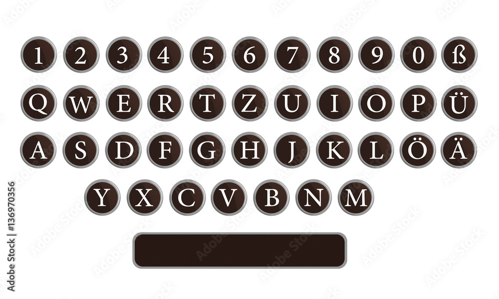 German QWERTZ keyboard layout Stock Illustration | Adobe Stock