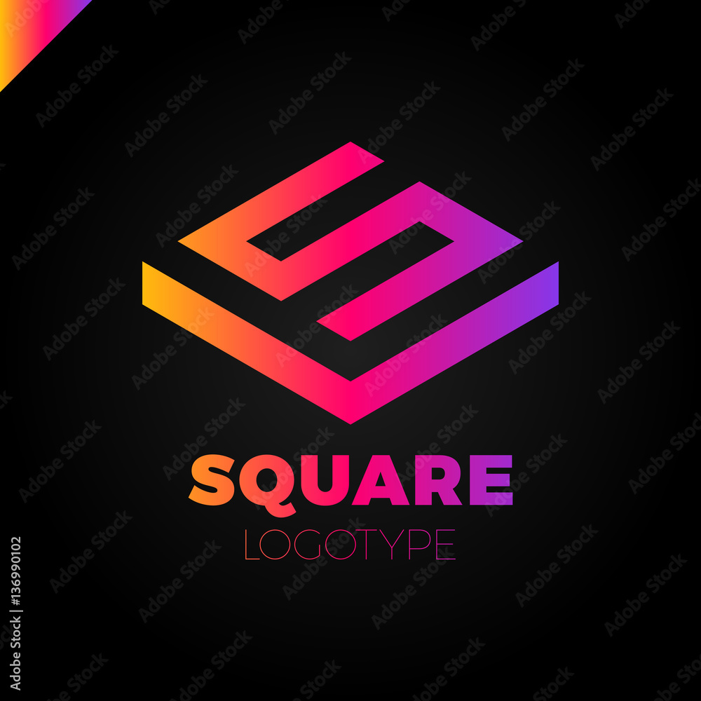 Letter S Square Negative Space Logo Design Element Stock Vector | Adobe ...