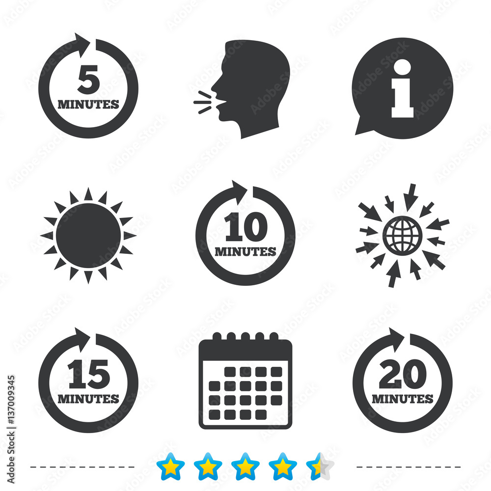 Every few minutes signs. Full rotation arrow. Stock Vector | Adobe Stock