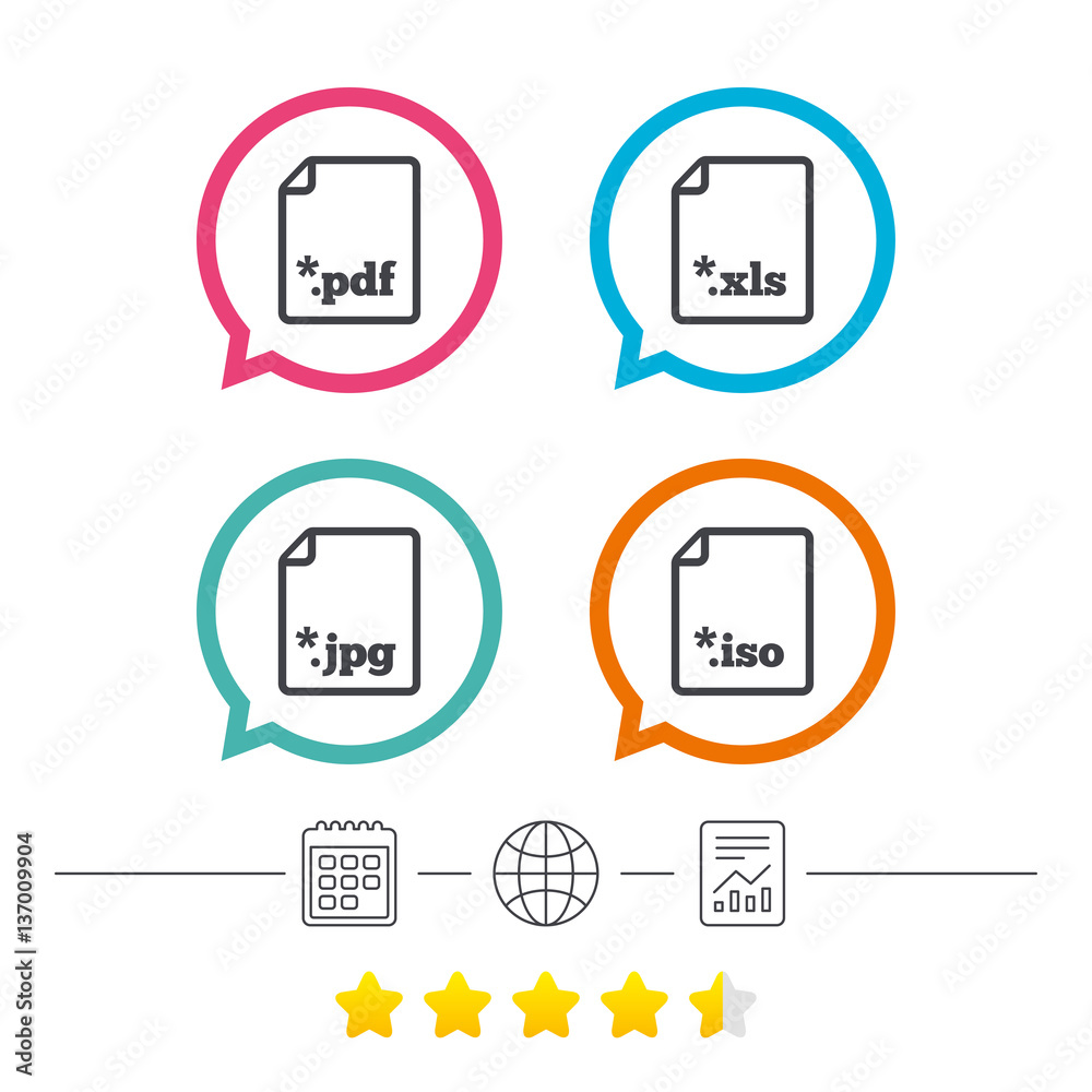 Document signs. File extensions symbols. Stock Vector | Adobe Stock