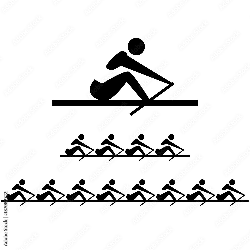icon of rowing men. Vector set Stock Vector | Adobe Stock