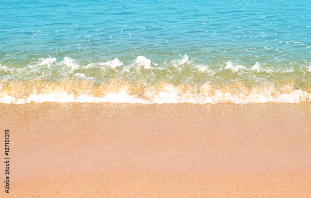 Wave & Sand beach background Stock Photo | Adobe Stock