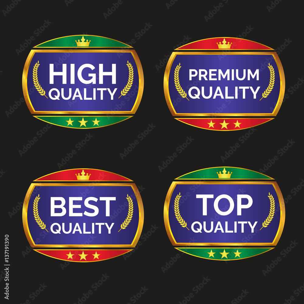 Collection of quality badges and labels. Stock Vector | Adobe Stock
