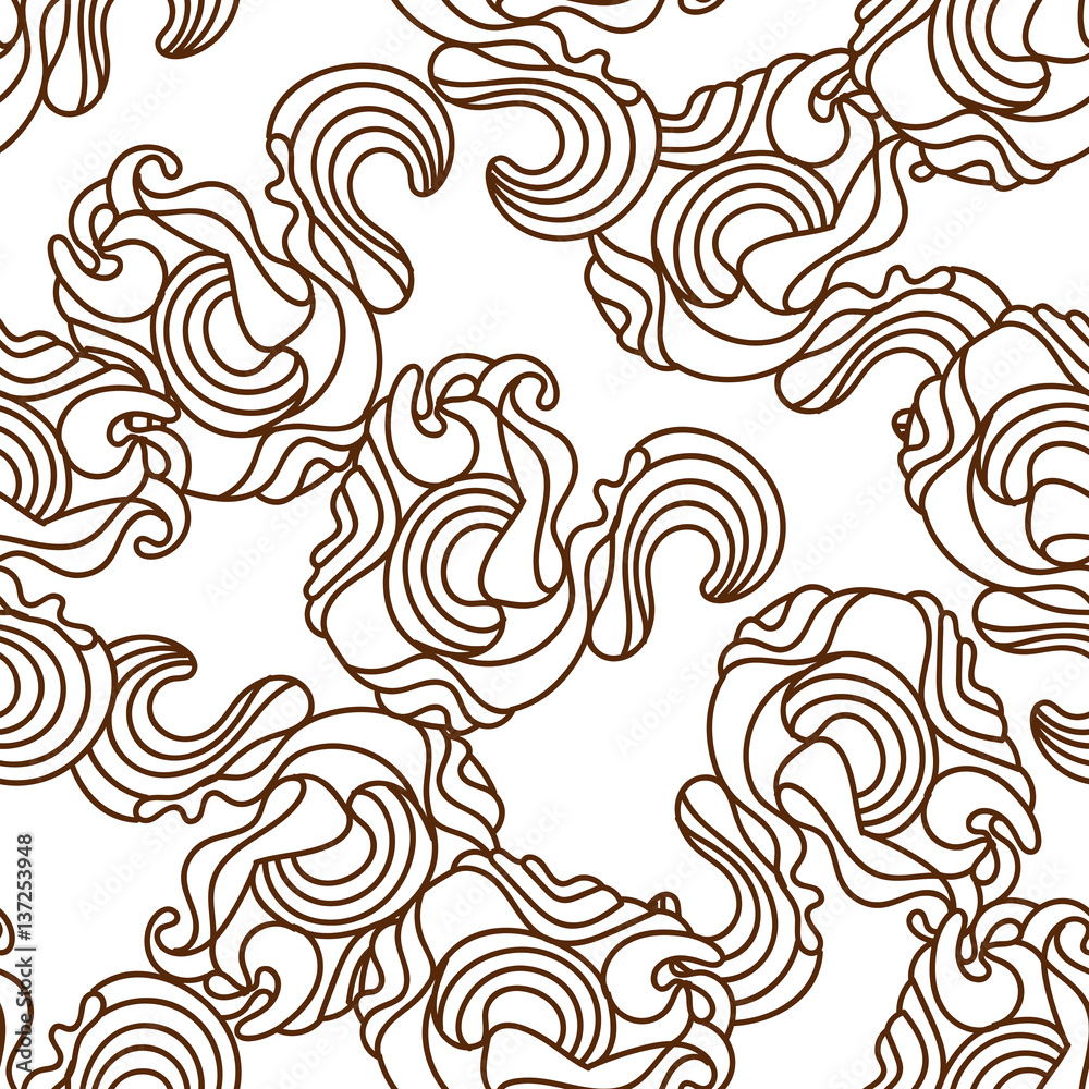 Seamless black and white doodle pattern Stock Vector | Adobe Stock