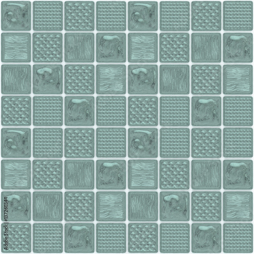 Glass block wall, Seamless texture of window units. 3D visualization ...